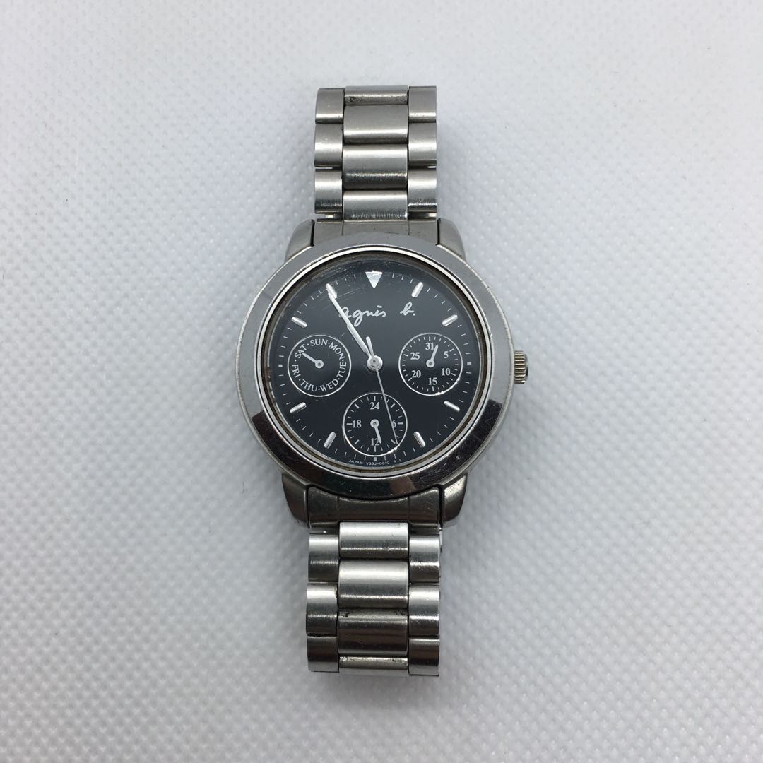 Agnes b watch original black, 名牌, 手錶 - Carousell