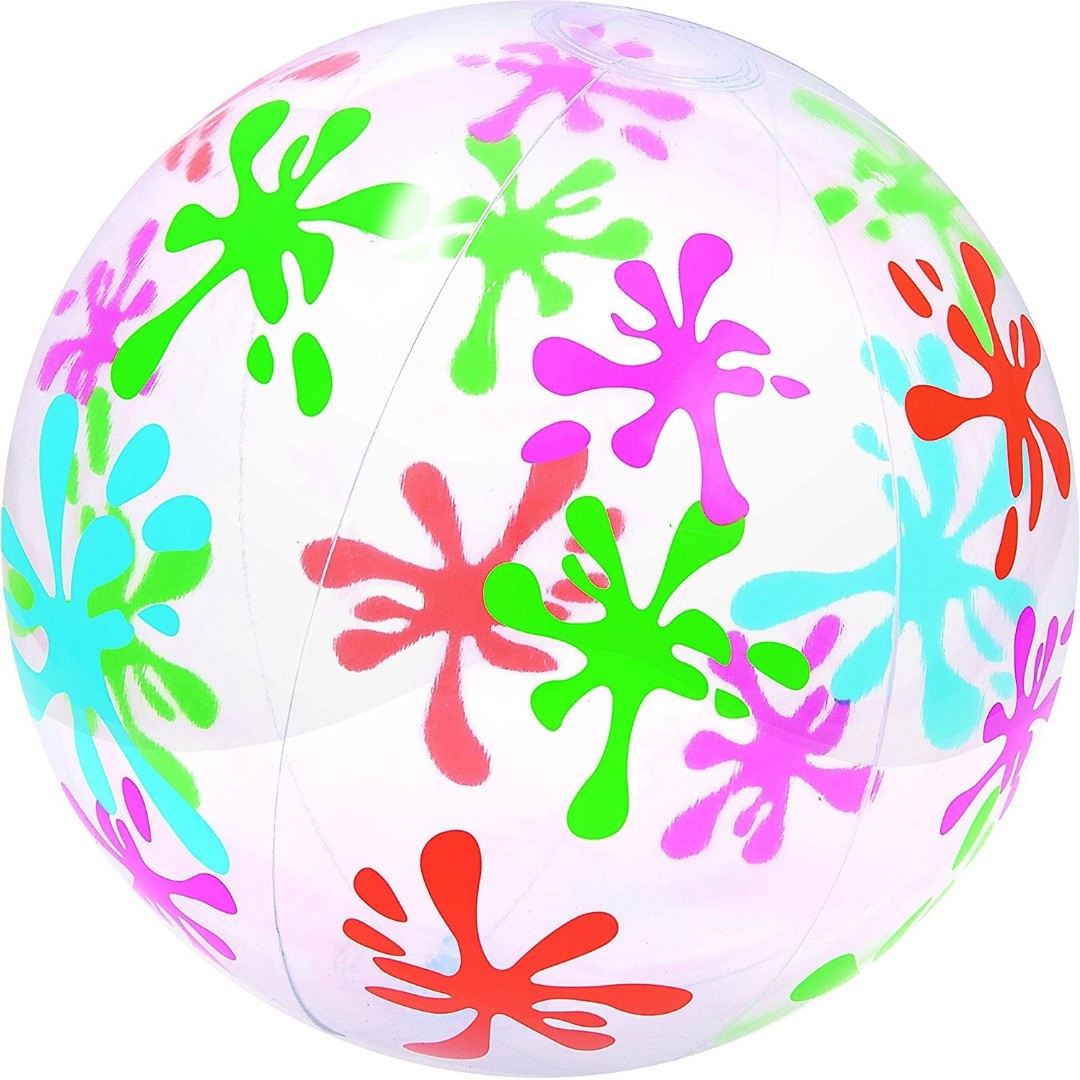 Bestway Designer Paint Splatter Multicolor Inflatable Beach Ball 24 ...