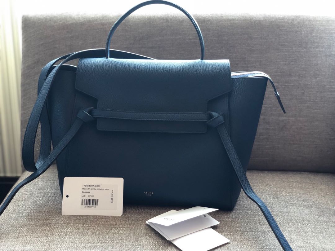 Celine belt mini (Deep sea colour), Women's Fashion, Bags & Wallets ...