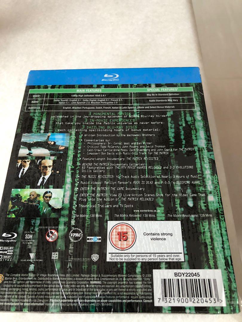 Complete Matrix Trilogy (3 Blu Ray Movies), Hobbies & Toys, Music ...