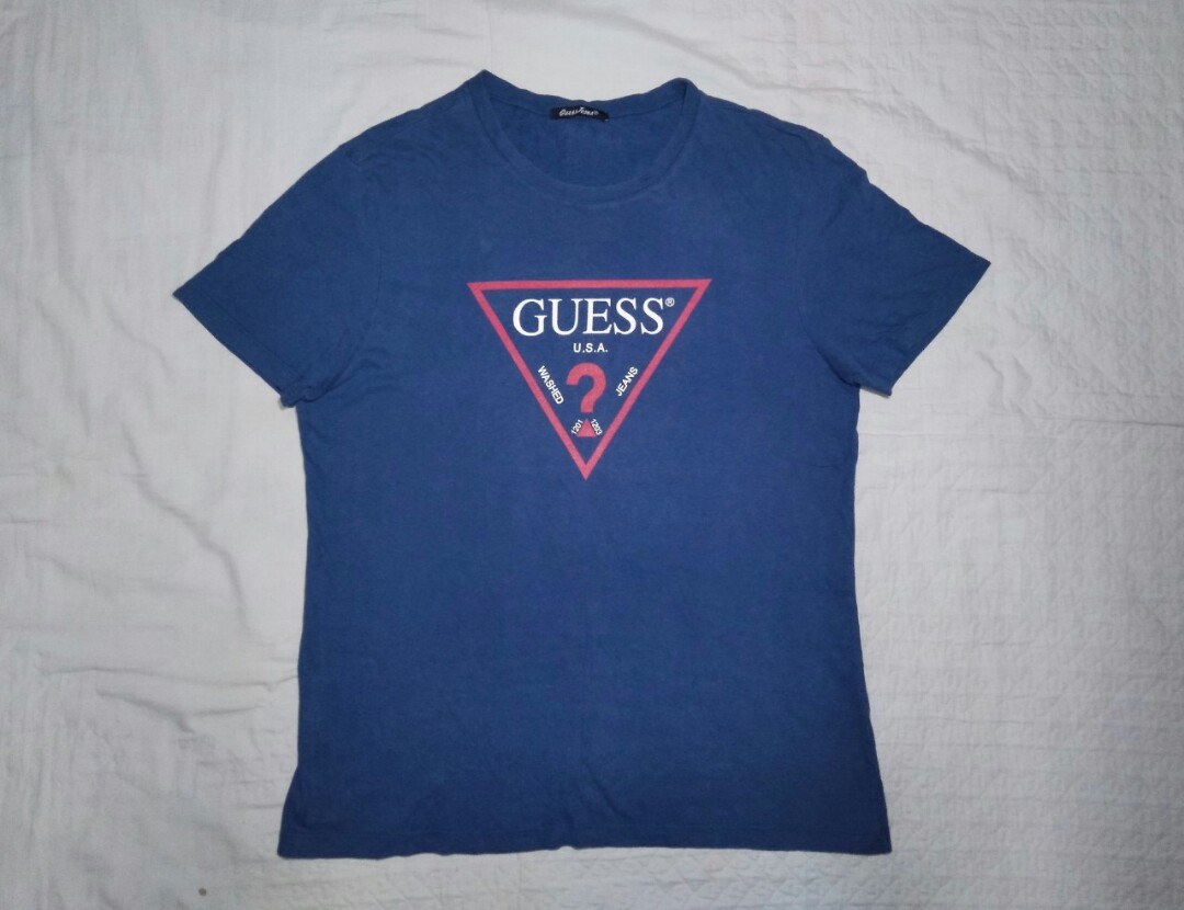 Guess Triangle logo, Men's Fashion, Tops & Sets, Tshirts & Polo Shirts ...