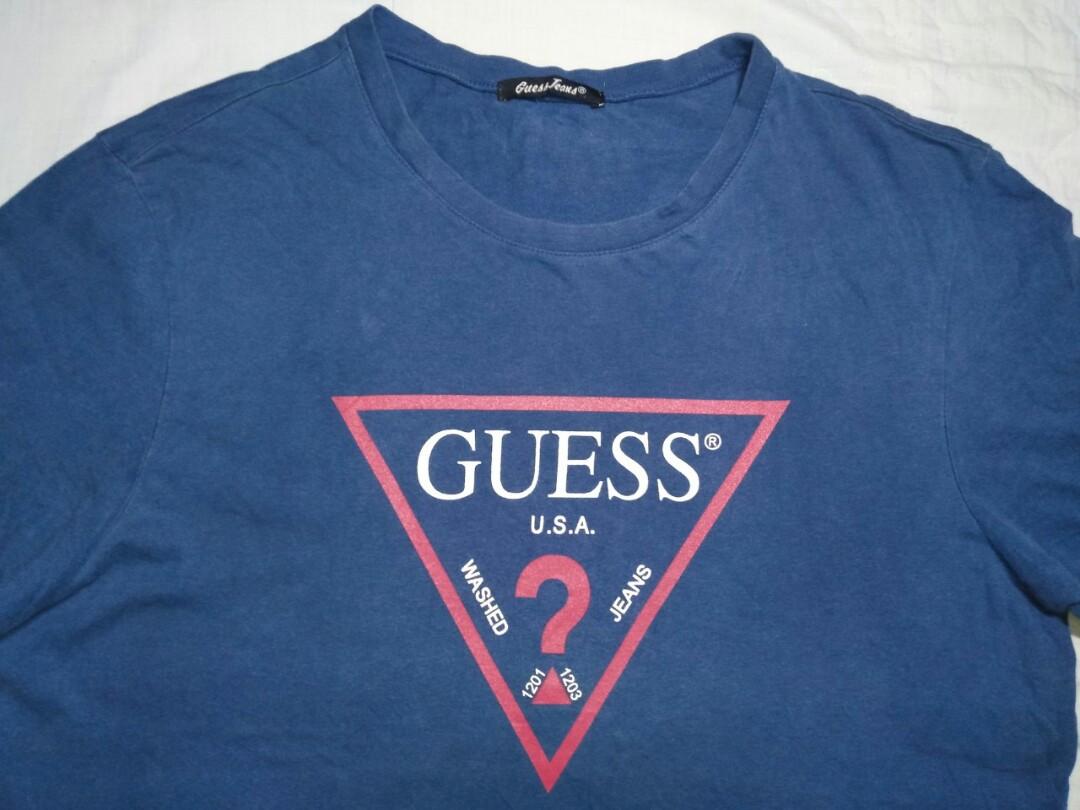 Guess Triangle logo, Men's Fashion, Tops & Sets, Tshirts & Polo Shirts ...