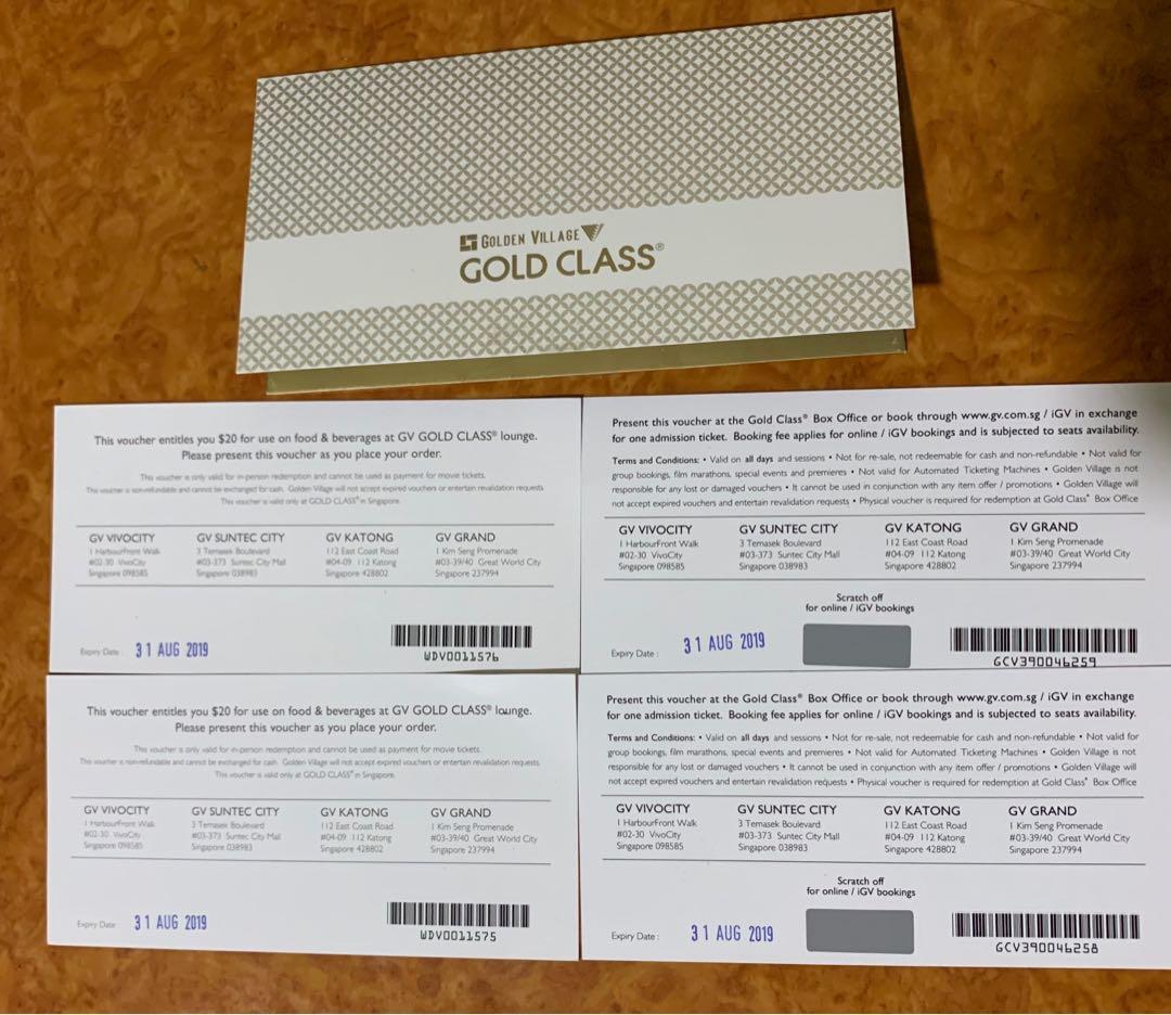 GV GOLD CLASS TICKET WITH DINE VOUCHER, Tickets & Vouchers, Vouchers on ...