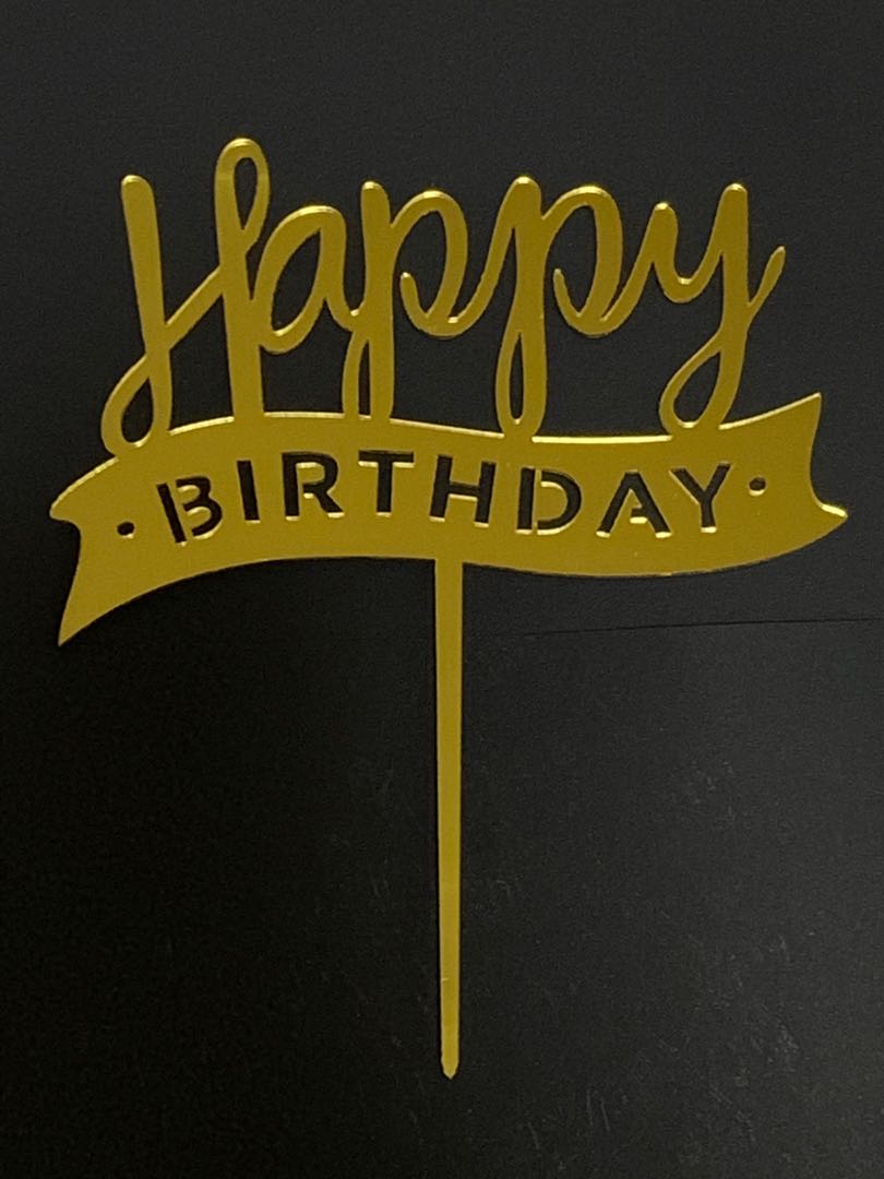 “Happy Birthday” cake topper, Hobbies & Toys, Stationery & Craft ...