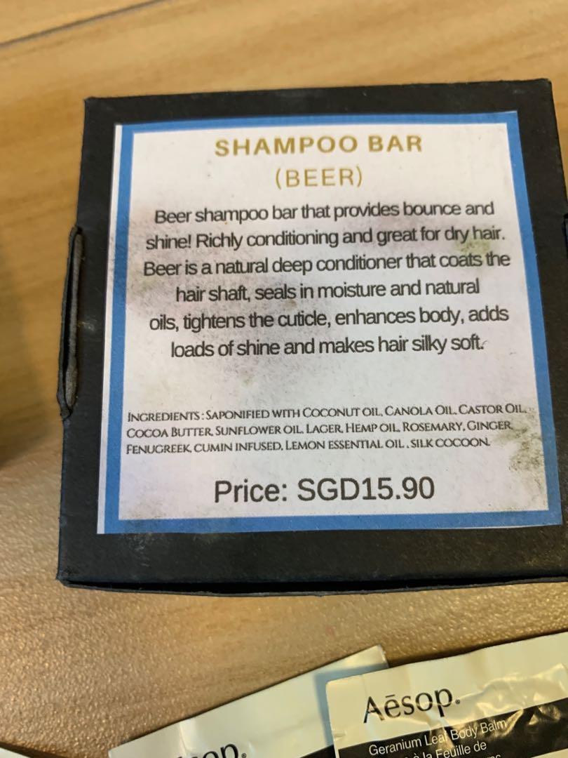 Himmel blue beer shampoo soap and hair conditional bar Aesop sample ...