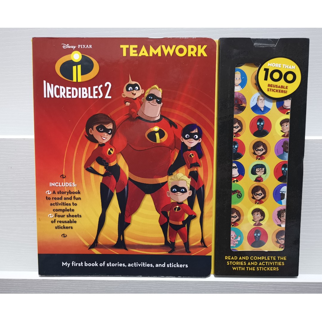 Incredibles 2 Teamwork Story + Activity + Sticker Book, Hobbies & Toys ...