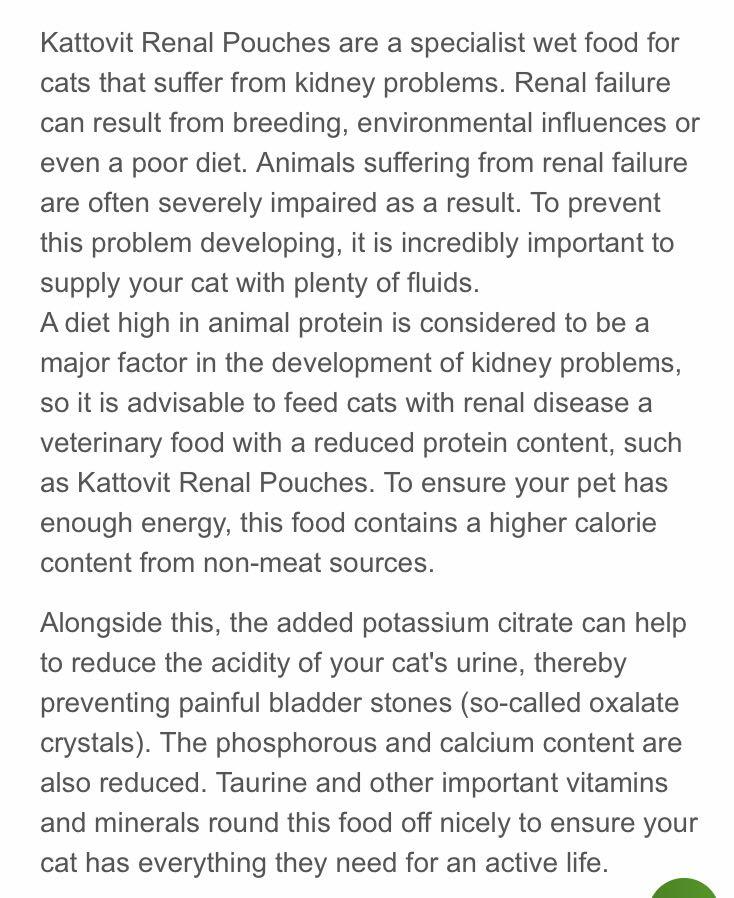 Kattovit Renal Wet Cat Food (chicken), Pet Supplies, Pet Food on Carousell