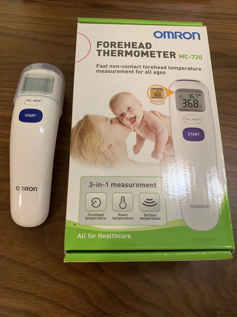 Omron forehead thermometer, Health & Nutrition, Thermometers on Carousell