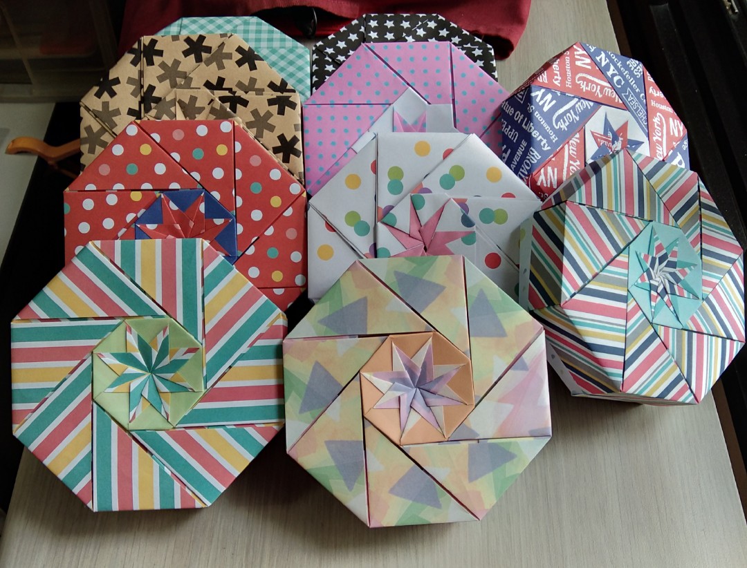 Origami Octagon Gift Box 八角盒, Hobbies & Toys, Stationery & Craft ...