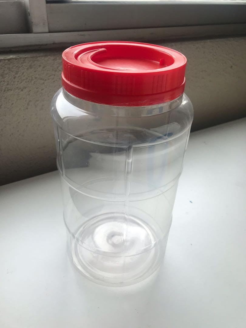 Plastic container Red lid cookies tarts cakes biscuits, Furniture ...