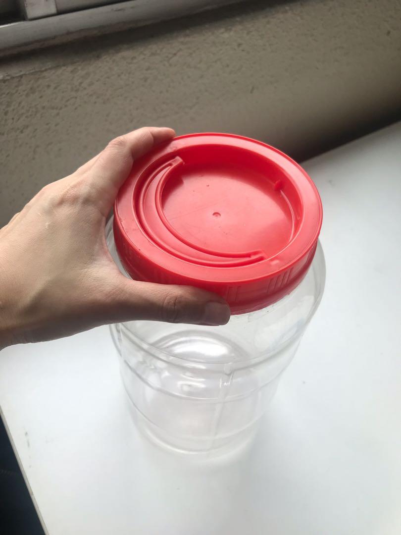 Plastic container Red lid cookies tarts cakes biscuits, Furniture ...