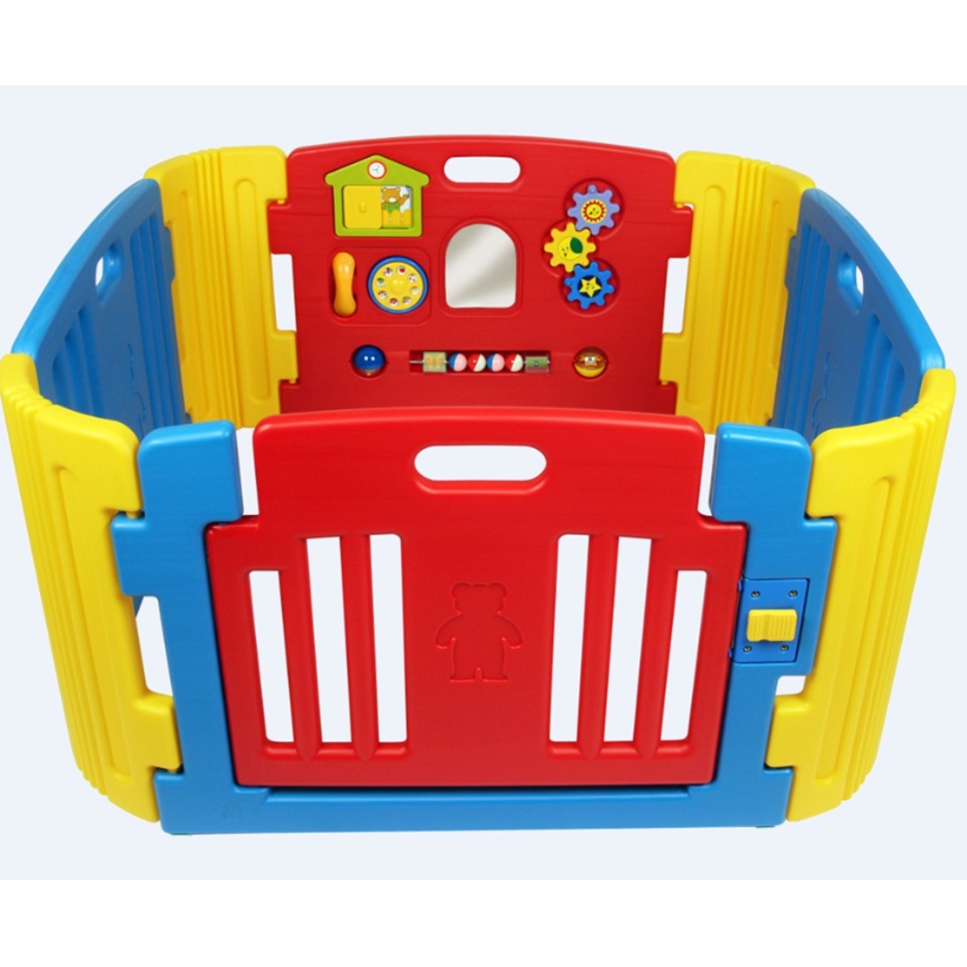 [Pre-Loved] Baby Plastic Playpen Playground – Red & Blue, Babies & Kids ...