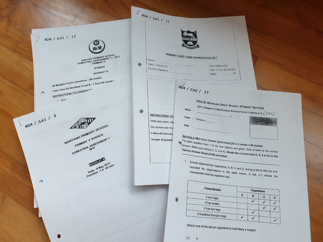 Primary 4 Science Past Year Examination Papers with Answer Keys ...