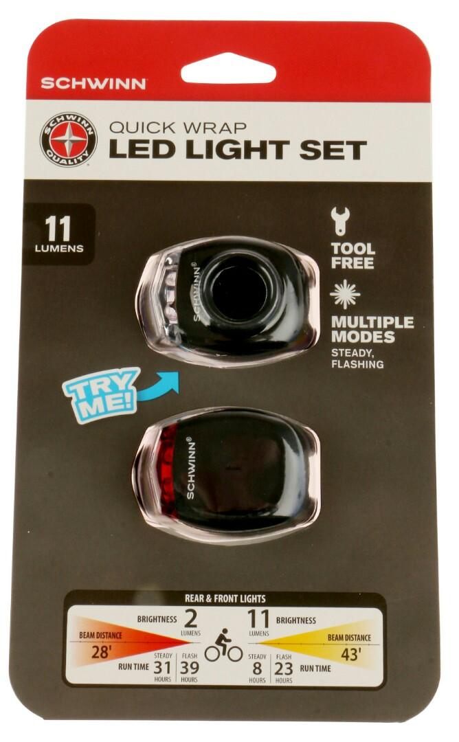 Schwinn U.S.A.Bicycle Bike Quick Release Wrap Led Light Front an Rear Flashlight Waterproof ...