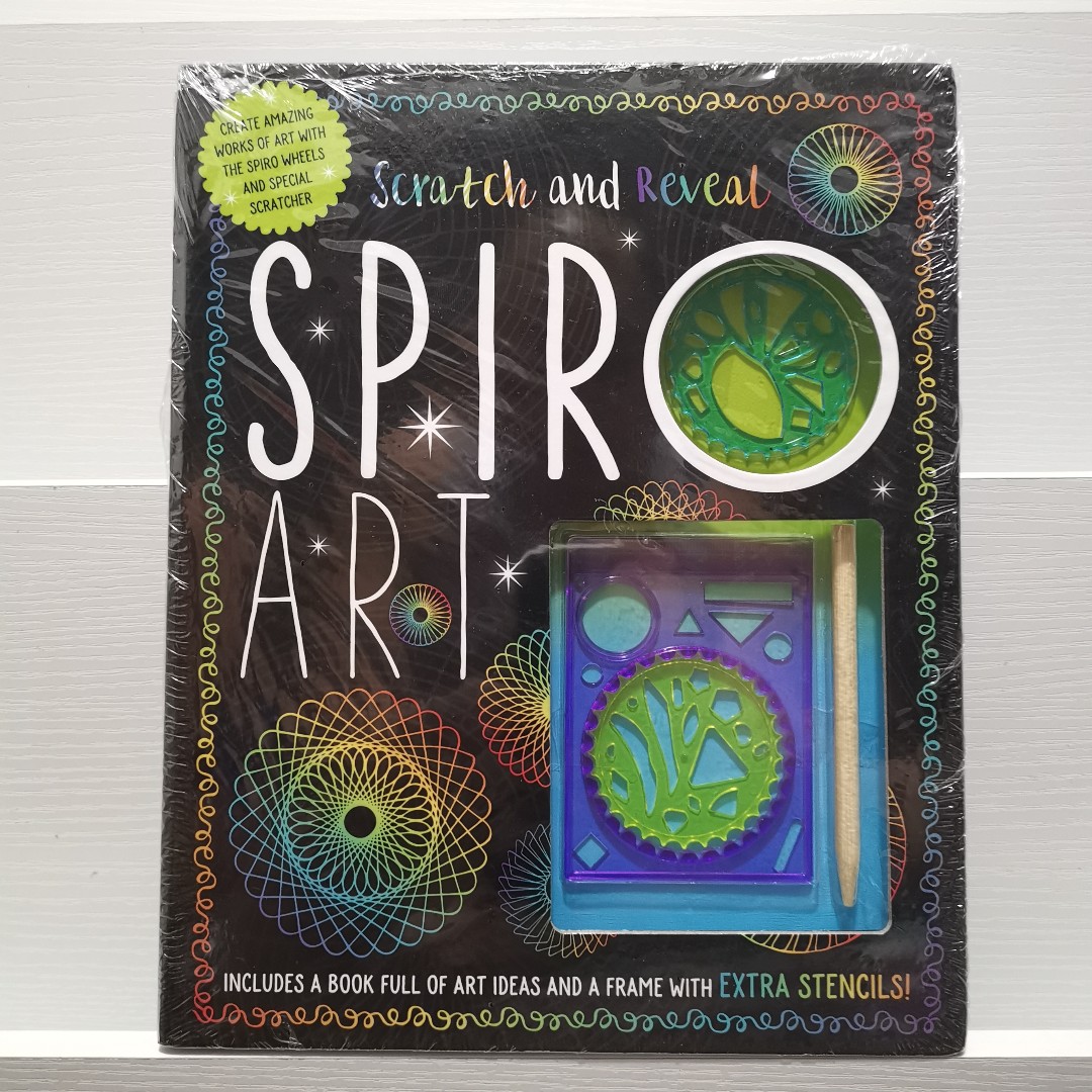 Scratch and Reveal Spiro Art Stencil Book Kit with Spirograph, Hobbies ...