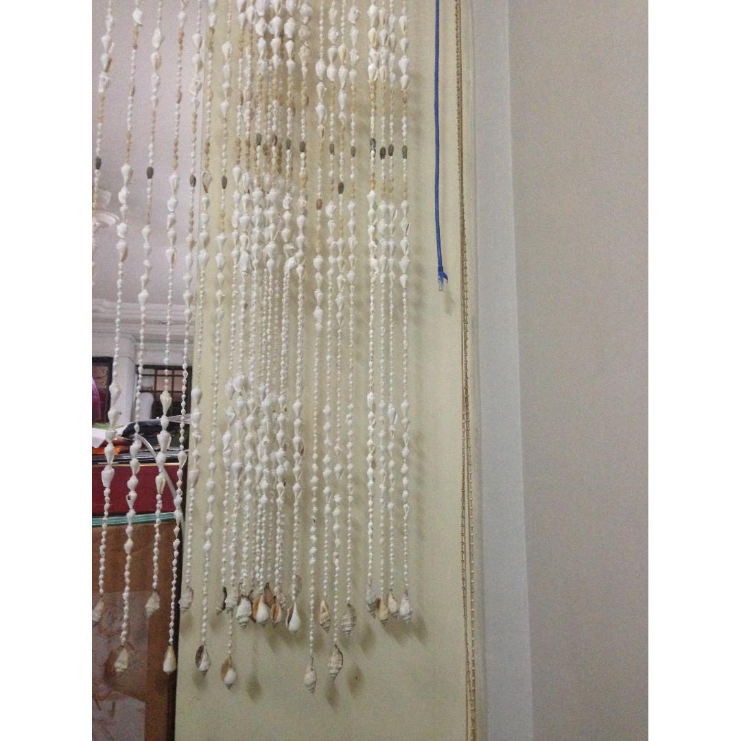 Sea Shells Curtain Beads String Hanging seashell beach door, Furniture ...