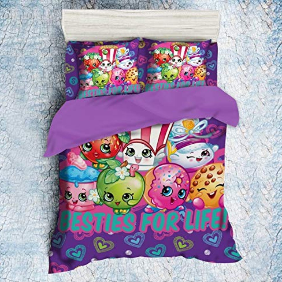 Shopkins 4pc Comforter Full / Double Bedding Set Lavender Multicolor ...