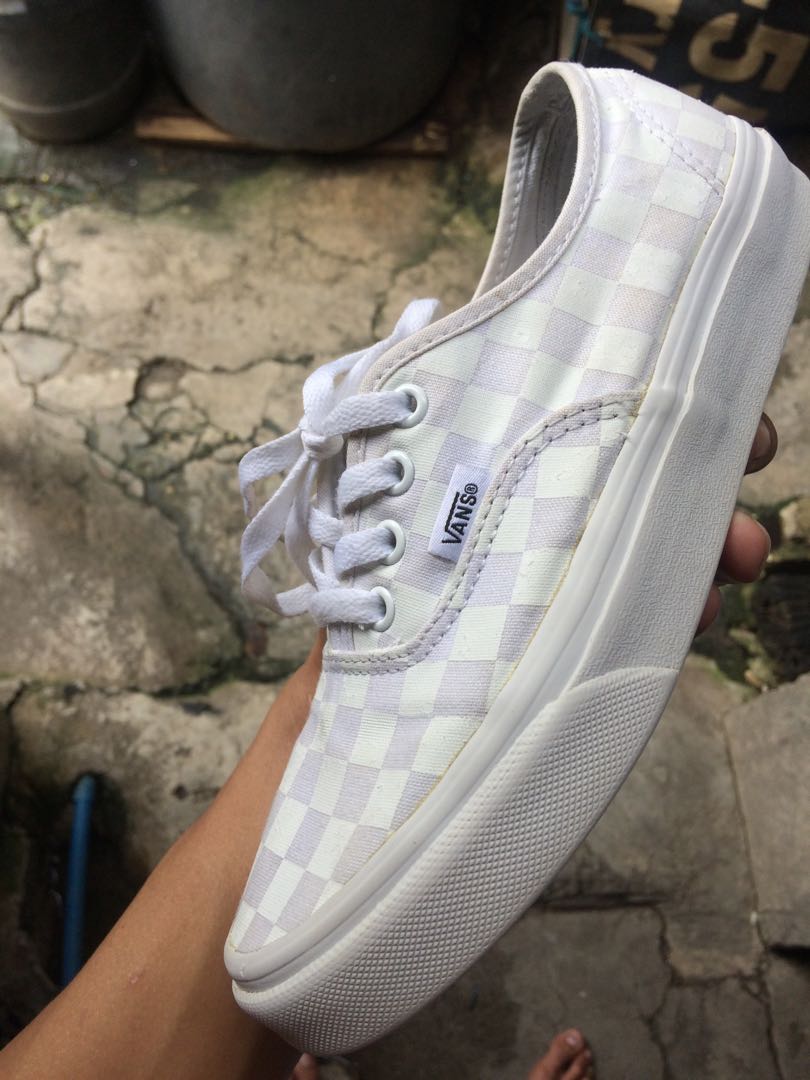 Vans authentic checkboard off-white, Women's Fashion, Footwear ...
