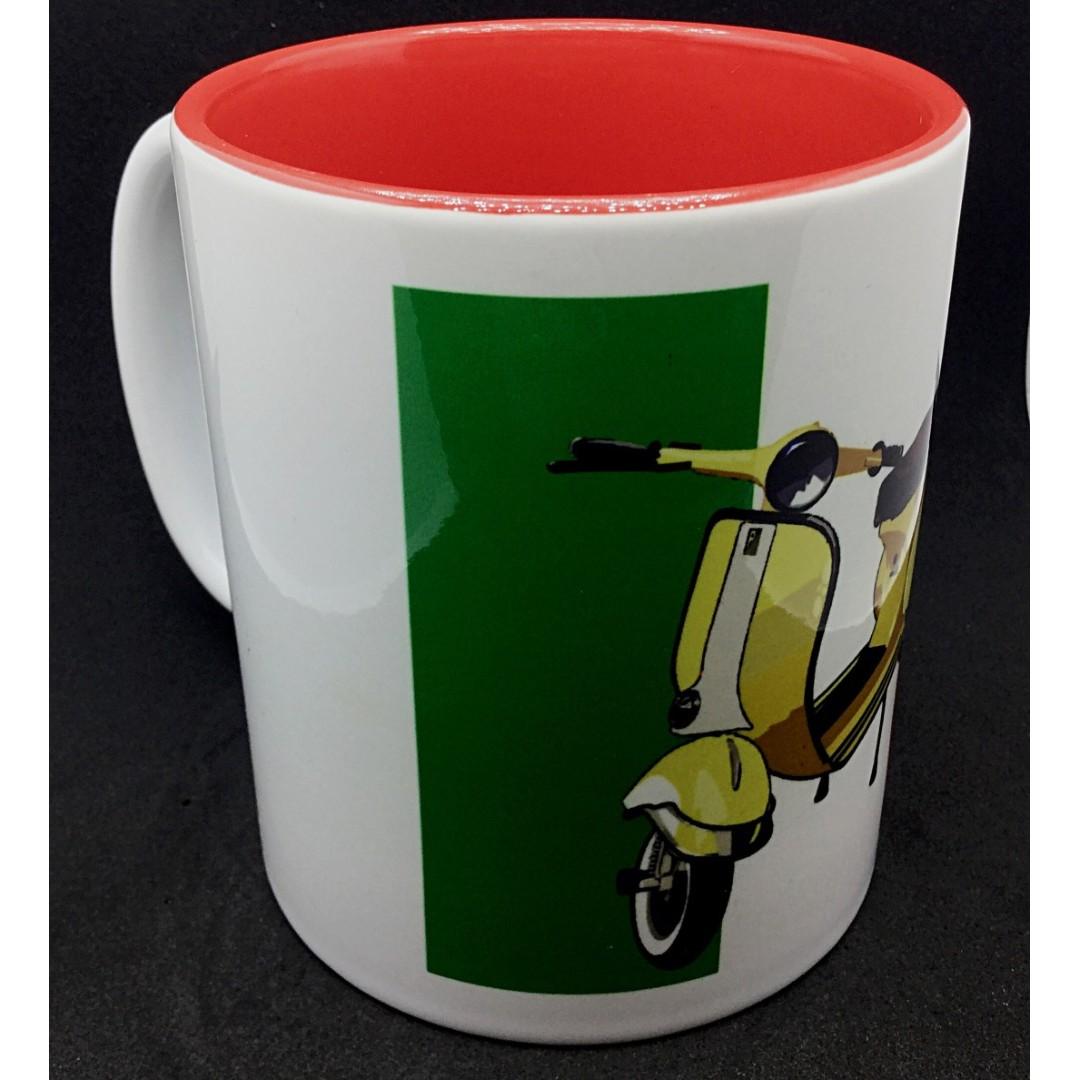 Vespa Italia Scooter Art-Inspired Coffee Mug Glass Cup, Furniture ...