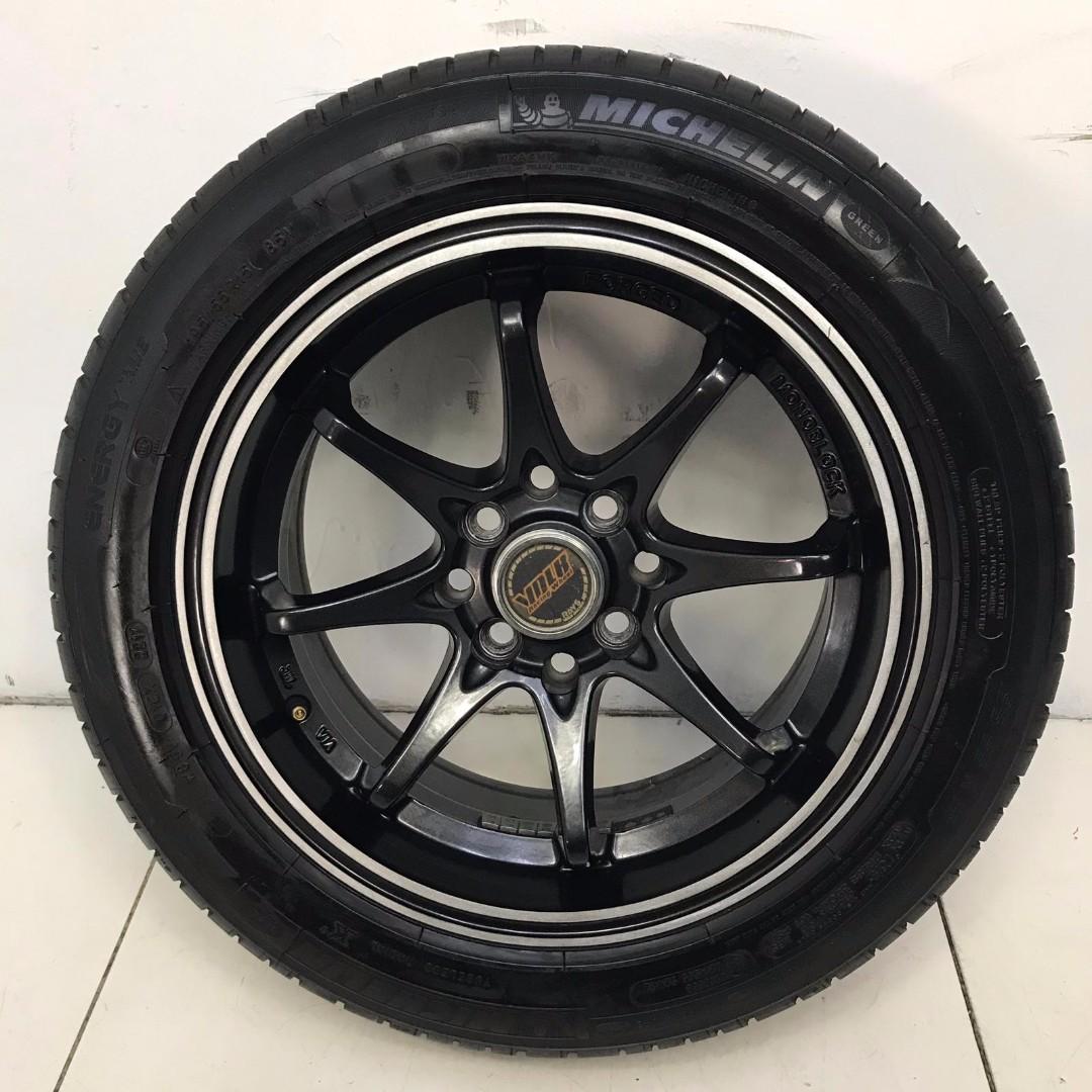 15" Sports Rim With Tyres 4X100 4X114.3 (SR122), Car Accessories, Tyres & Rims on Carousell