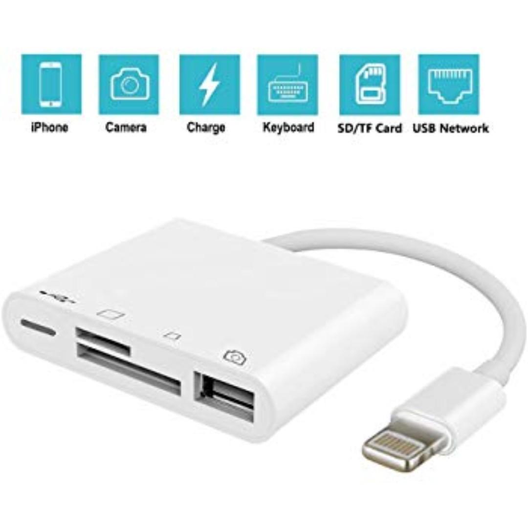 1680) SD Card Reader HUB, 4 in 1 to USB Camera Adapter, TF Card Reader ...
