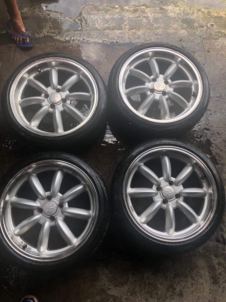 17" Banana type magwheels 4Holes pcd 100 with 205-40-r17 Sportrak Tire, Car Parts & Accessories ...