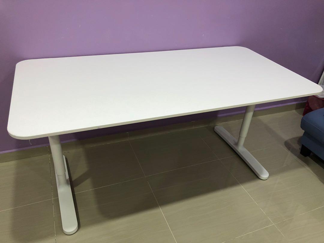 BEKANT Ikea Study Table, Furniture & Home Living, Furniture, Tables ...