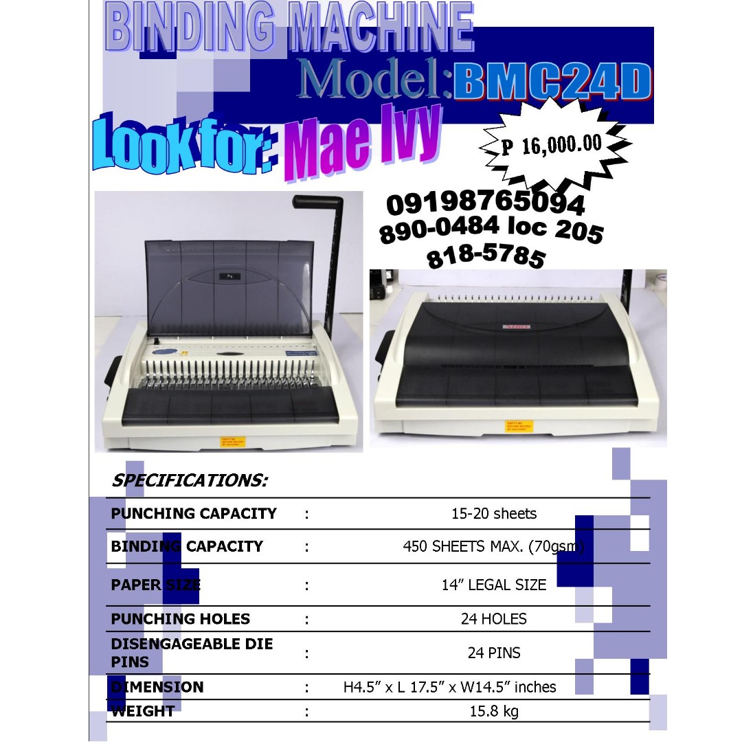 Binding Machine Plastic Binder Wire Binder, Furniture & Home Living ...