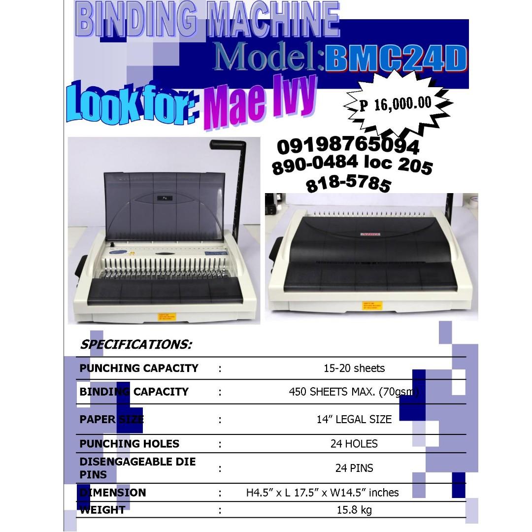 Binding Machine Plastic Binder Wire Binder, Furniture & Home Living ...