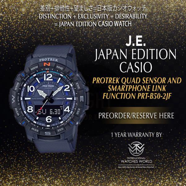 CASIO JAPAN EDITION PRO TREK BLUE PRT-B50-2JF QUAD SENSOR AND SMARTPHONE LINK, Mobile Phones ...