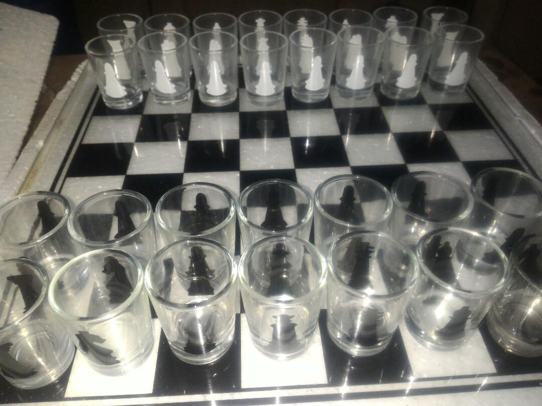 Glass Chess Drinking Game, Hobbies & Toys, Memorabilia & Collectibles ...