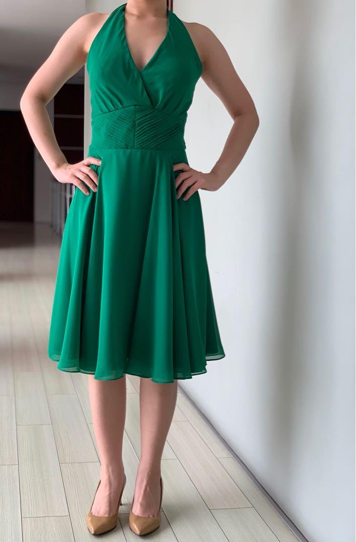 GREEN SEMI-Formal Dress, Women's Fashion, Dresses & Sets, Dresses on Carousell