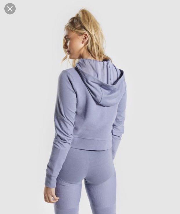 Gymshark True Texture Hooded Bomber Jacket - Steel Blue, Women's ...