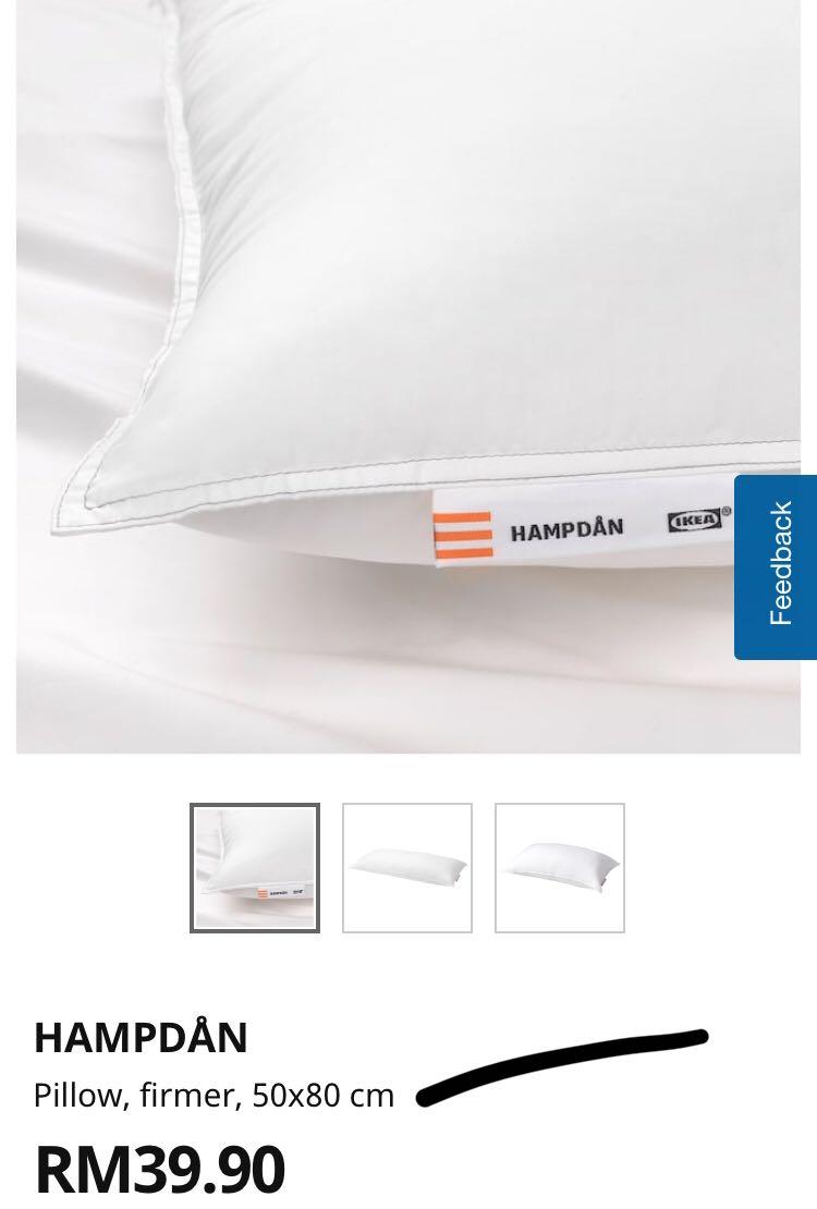 IKEA Hampdan Pillow x 2 pieces, Furniture & Home Living, Bedding ...