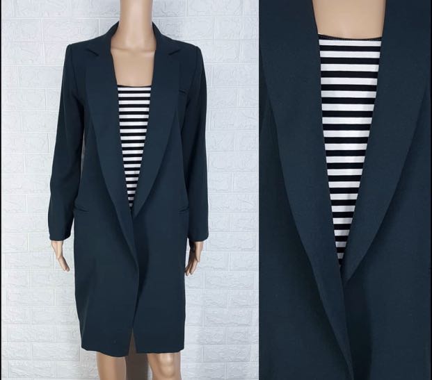 EMERALD BLUE GREEN LONG NICE TRENCH COAT, Women's Fashion, Dresses ...