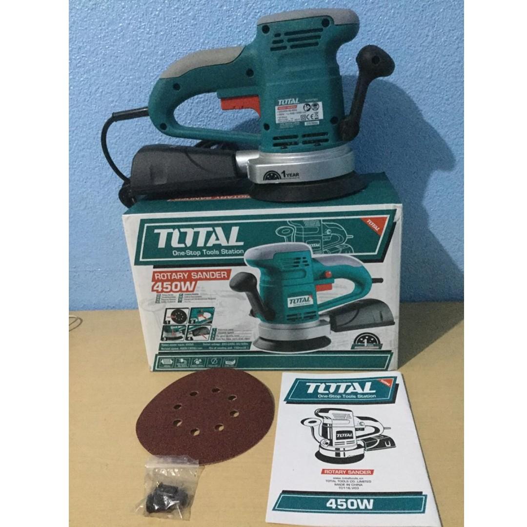 TOTAL ROTARY SANDER 450W TF2041501 ( BLUE GREEN ), Furniture & Home ...