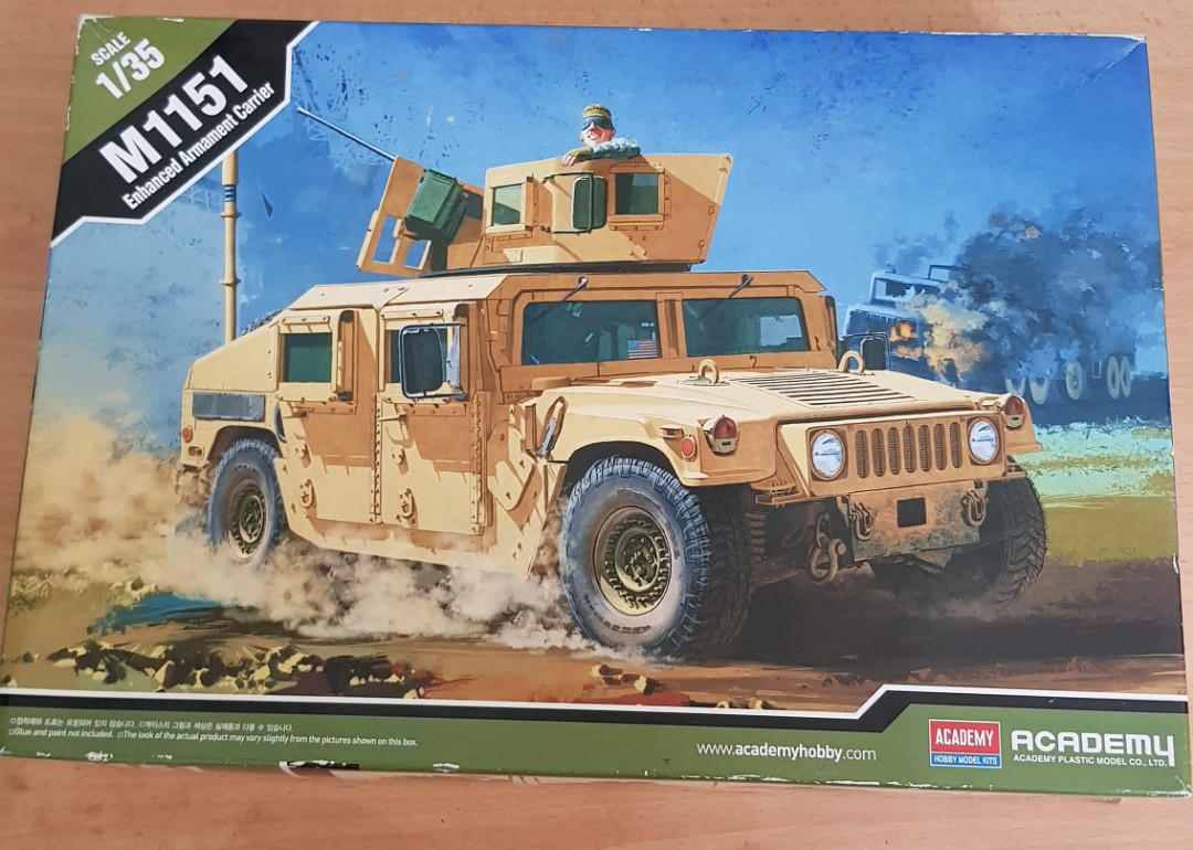 Academy 1/35 Scale M1151 Infantry Army War Military Humvee Model Kit ...