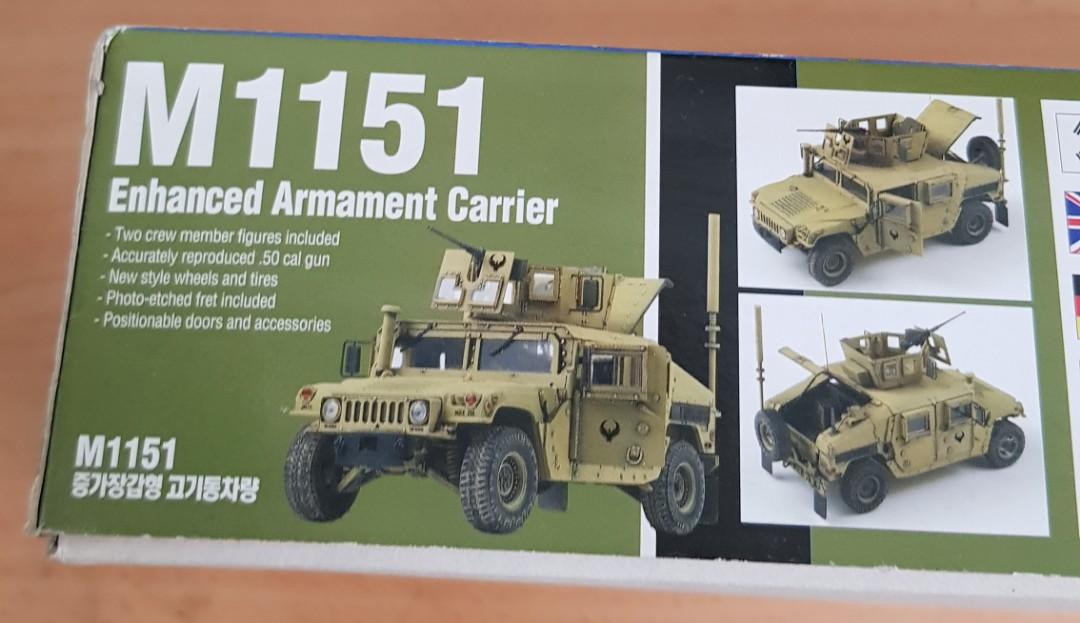 Academy 1/35 Scale M1151 Infantry Army War Military Humvee Model Kit ...