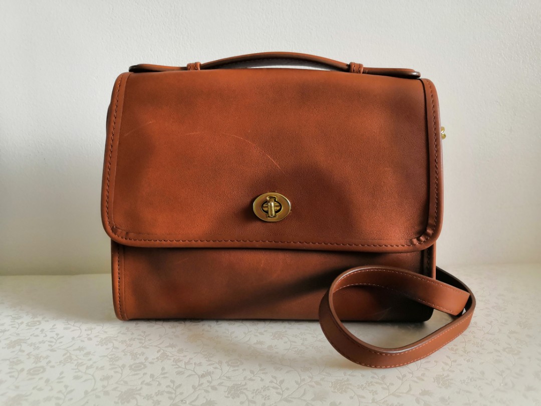 Authentic Vintage Classic Coach Court Bag in British Tan 9870 ...