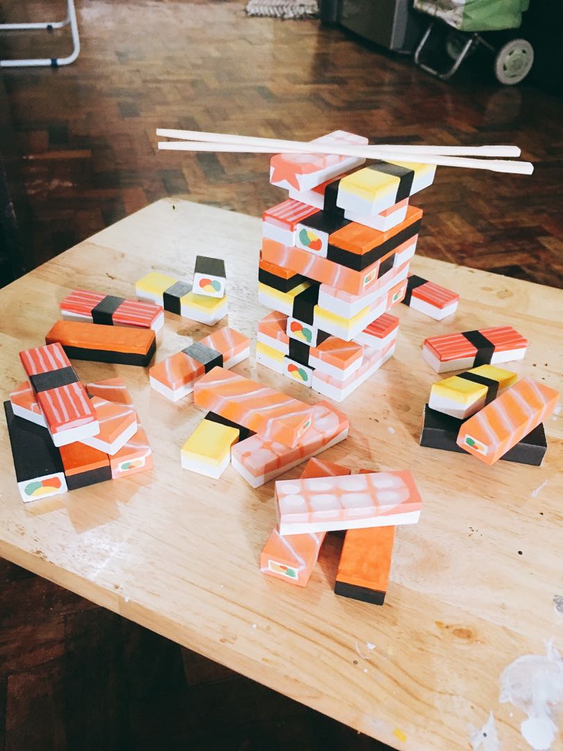 CUSTOMIZED PRE LOVED Jenga Sushi, Hobbies & Toys, Toys & Games on Carousell