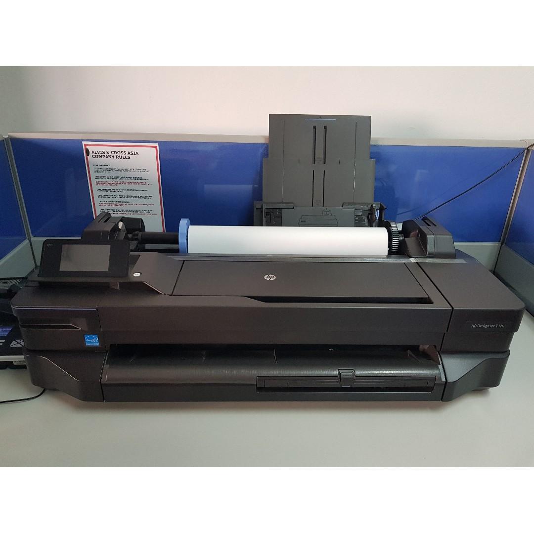HP Designjet T120 Wide Format Printer, Computers & Tech, Office ...