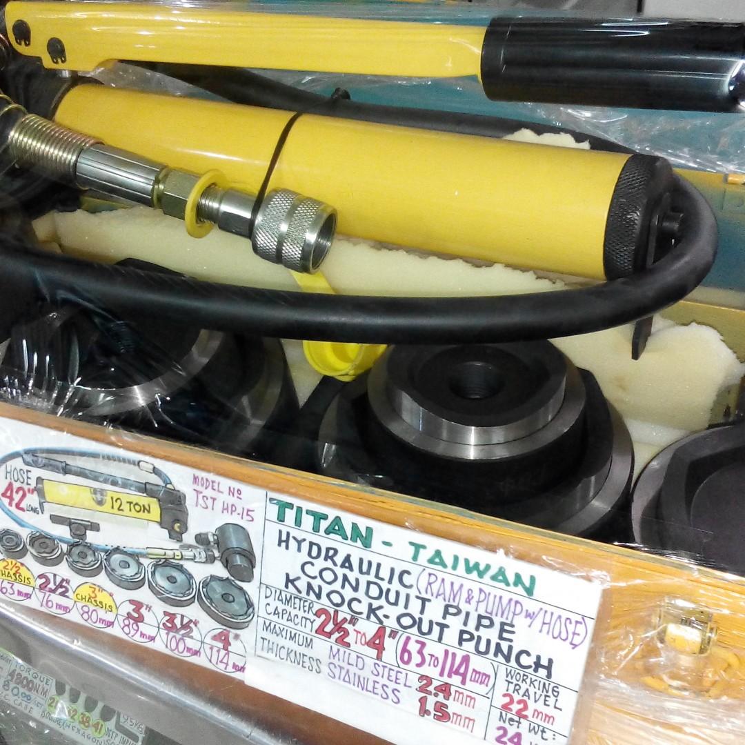 HYDRAULIC CONDUIT PIPE KNOCK OUT PUNCHER ,TITAN, Commercial ...