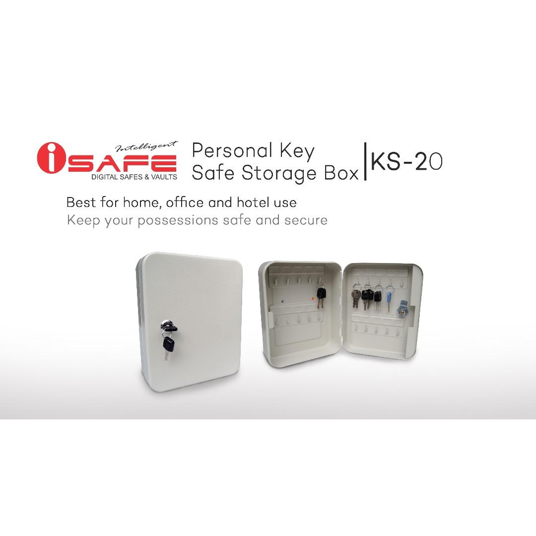 iSAFE KS-20 Personal Key Safe Storage Box (Beige)_Key Holder, Key ...