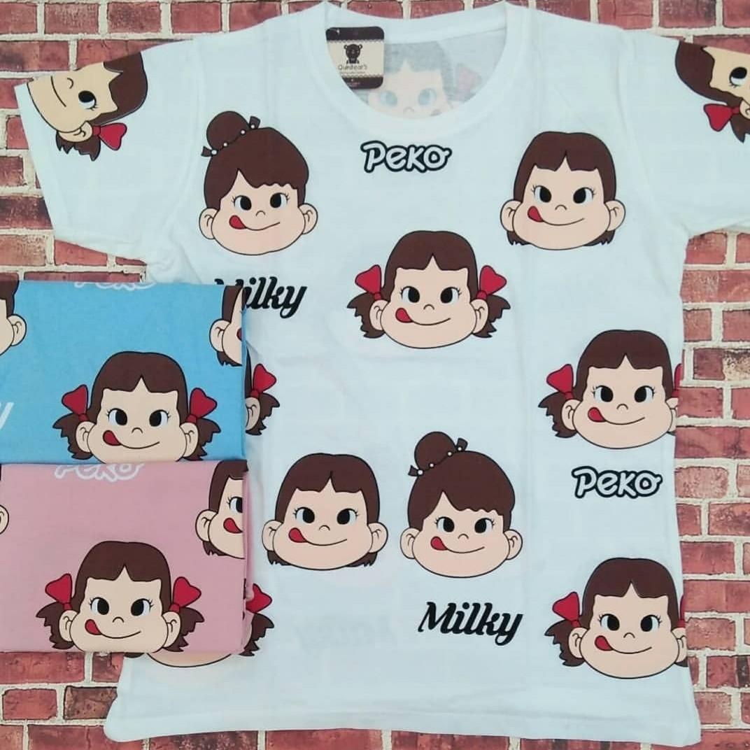 Kaos peko milky, Olshop Fashion, Olshop Wanita di Carousell