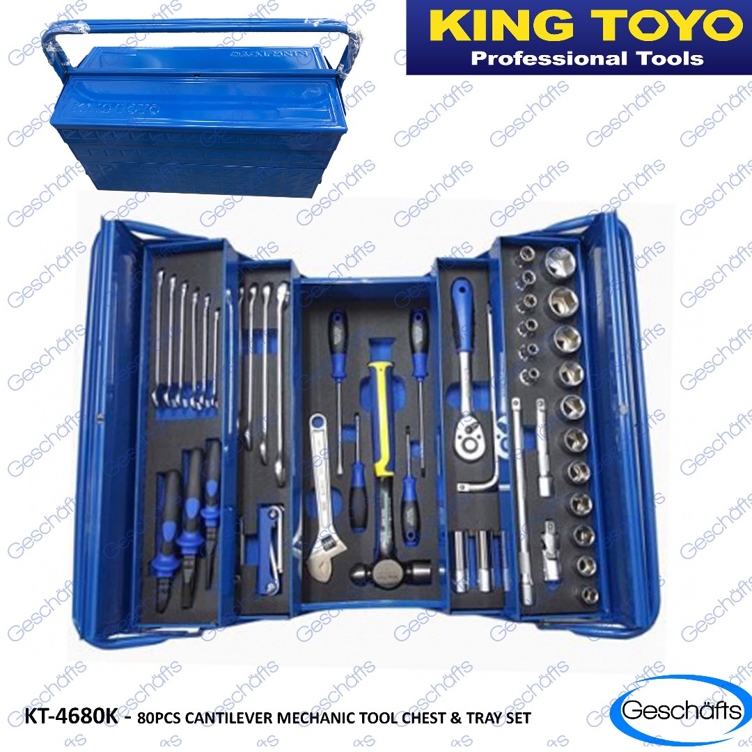 King Toyo 80 PCS CANTILEVER MECHANIC TOOL CHEST & TRAY SET, Auto ...