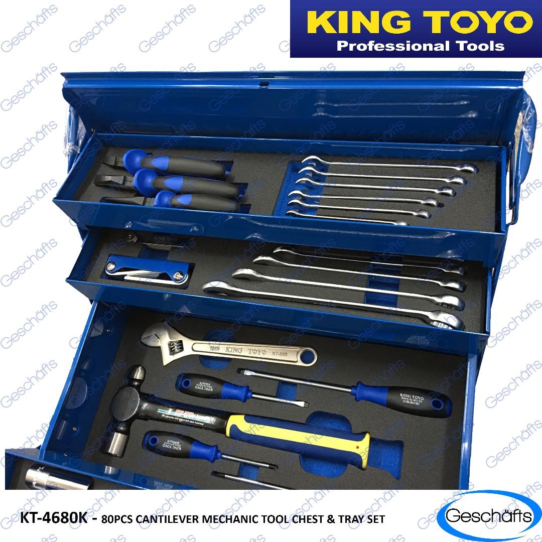 King Toyo 80 PCS CANTILEVER MECHANIC TOOL CHEST & TRAY SET, Auto ...