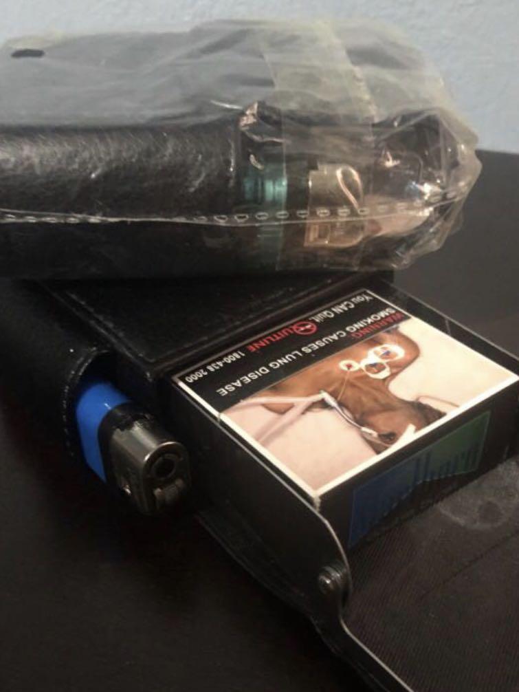 Leather Cigarettes Casing Tobacco Flip Box with Lighter Holder Pouch ...