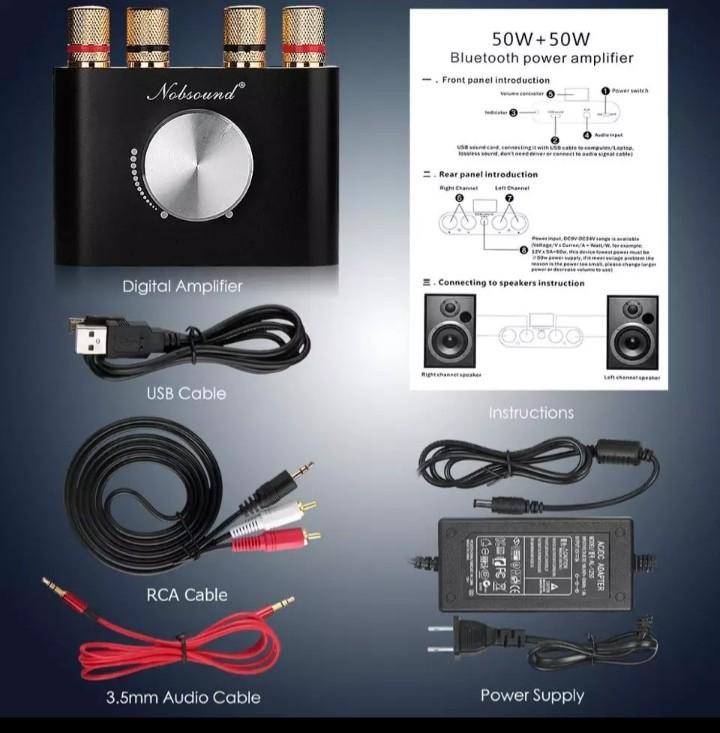 Nobsound NS 01G Bluetooth Mini Amplifier with 50watt x 2, Audio, Other ...