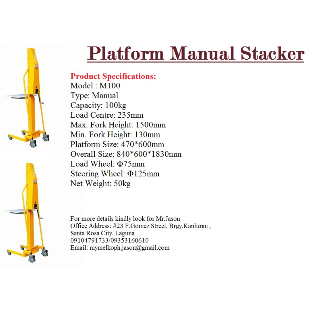 Platform Manual Stacker, Commercial & Industrial, Construction Tools ...