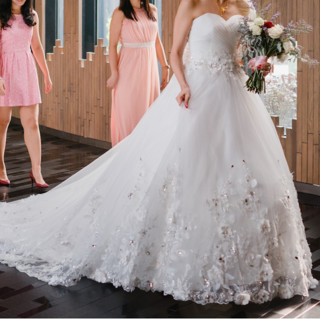 Princess-cut Wedding Gown, Women's Fashion, Dresses & Sets, Evening ...
